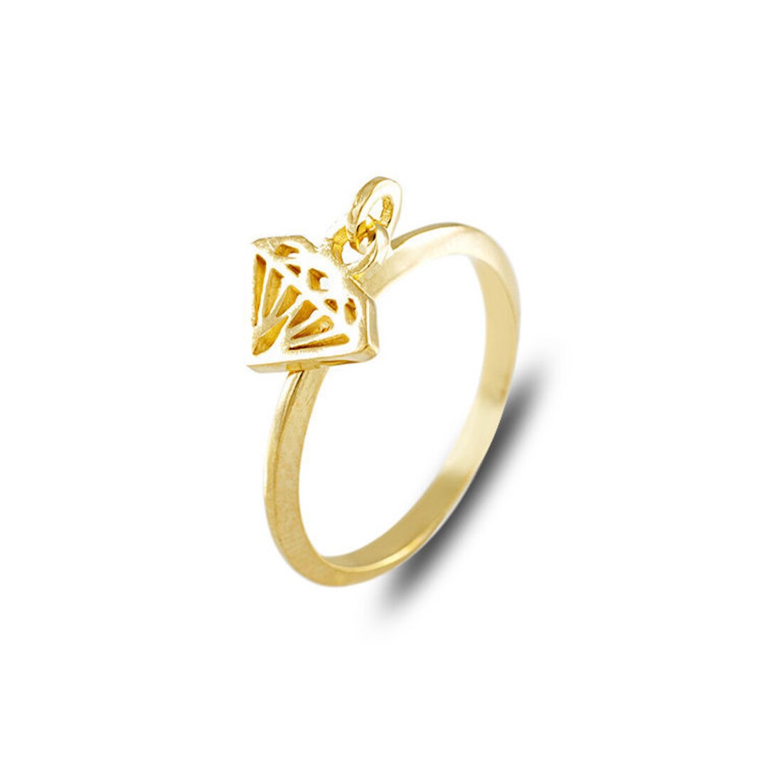 Gold Dangle Ring Unique Gold Ring Dangling Gold Rings - Etsy