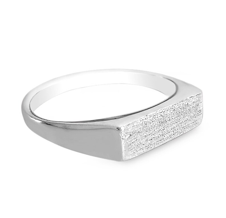 Sterling Silver Ring, Silver Signet Ring, Flat Top Silver Ring ...