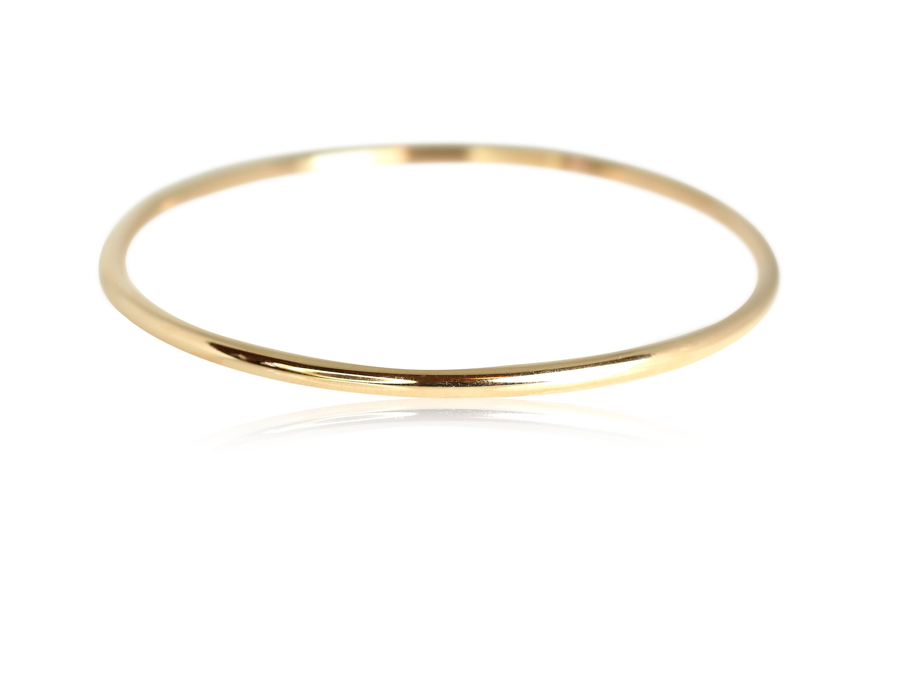 Gold Bracelet, 14k Gold Bangle, 3mm Gold Bangle, Stacking Rose Gold ...