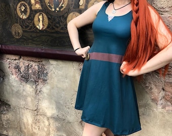 Merida Brave Disney Pixar Blue Princess Dress - Etsy