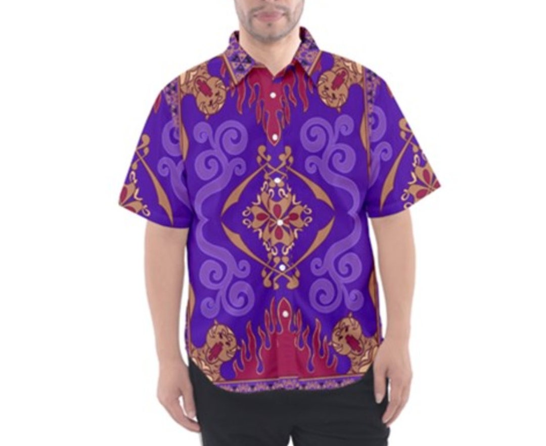 Magic Carpet Inspired Short Sleeve Button Down Shirt - Etsy