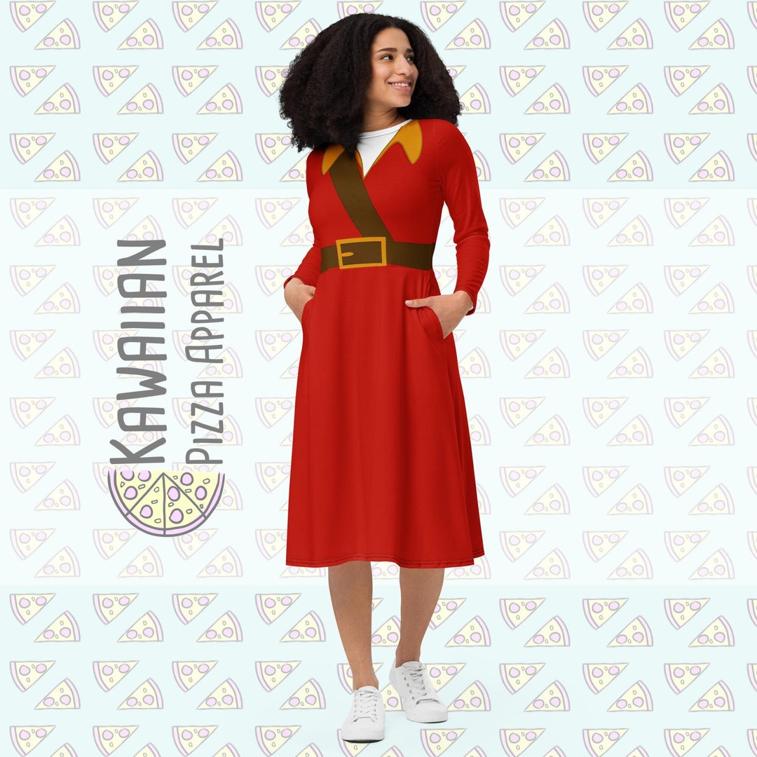 Women's Gaston Inspired All-over Print Long Sleeve Midi Dress - Etsy