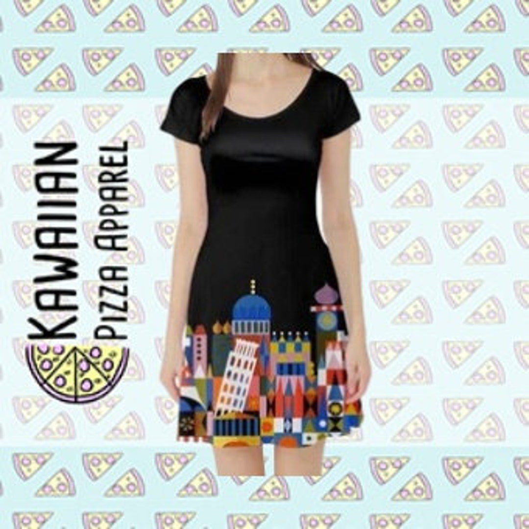 It's A Small World Inspired Short Sleeve Skater Dress - Etsy