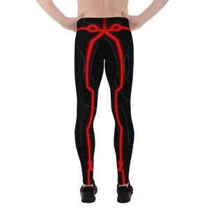 Men's Red Tron Inspired Leggings - Etsy
