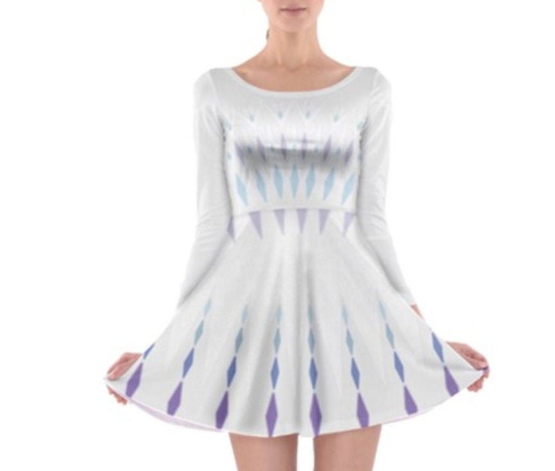 Elsa Elements Frozen 2 Inspired Long Sleeve Skater Dress Etsy