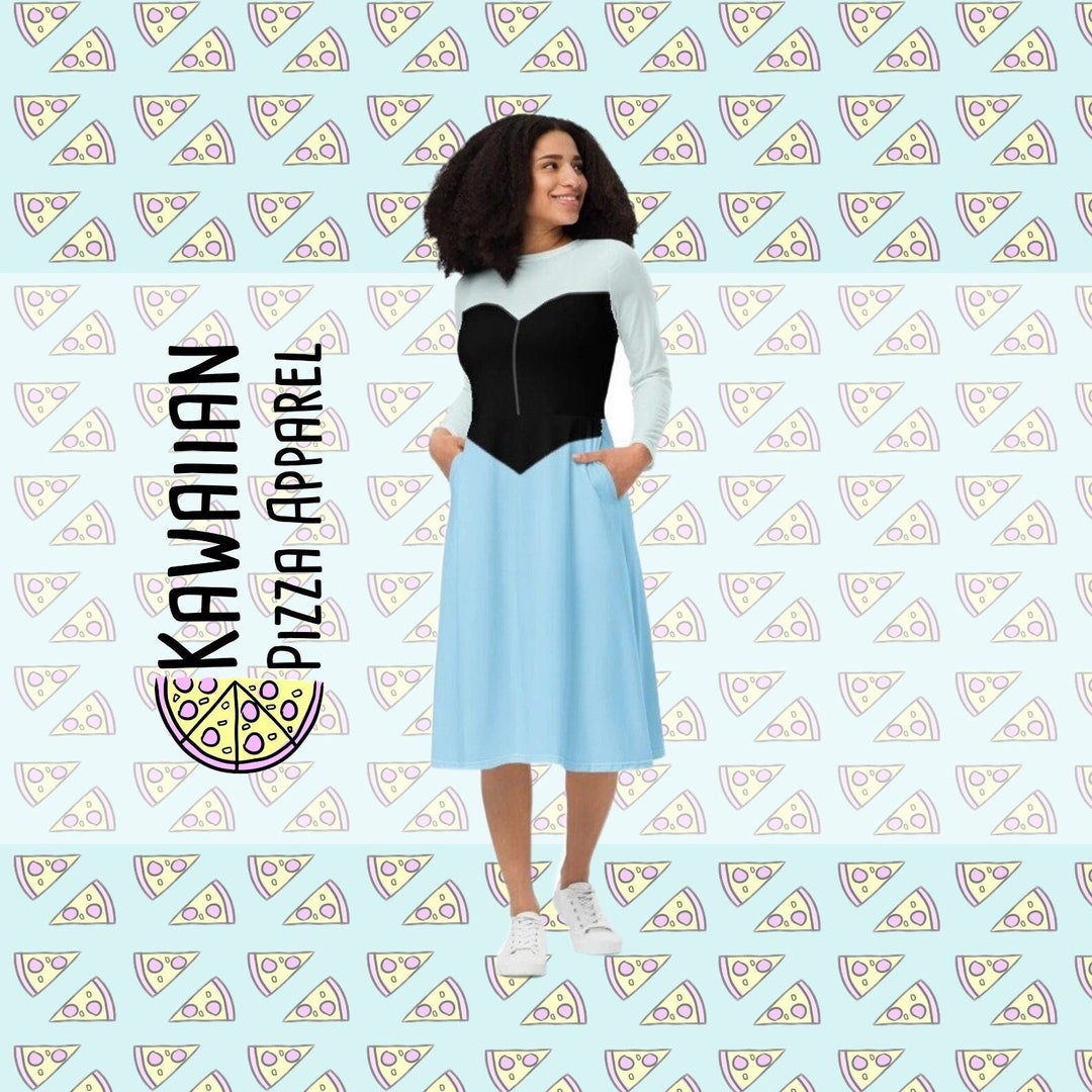 Women's Ariel Inspired All-over Print Long Sleeve Midi Dress - Etsy