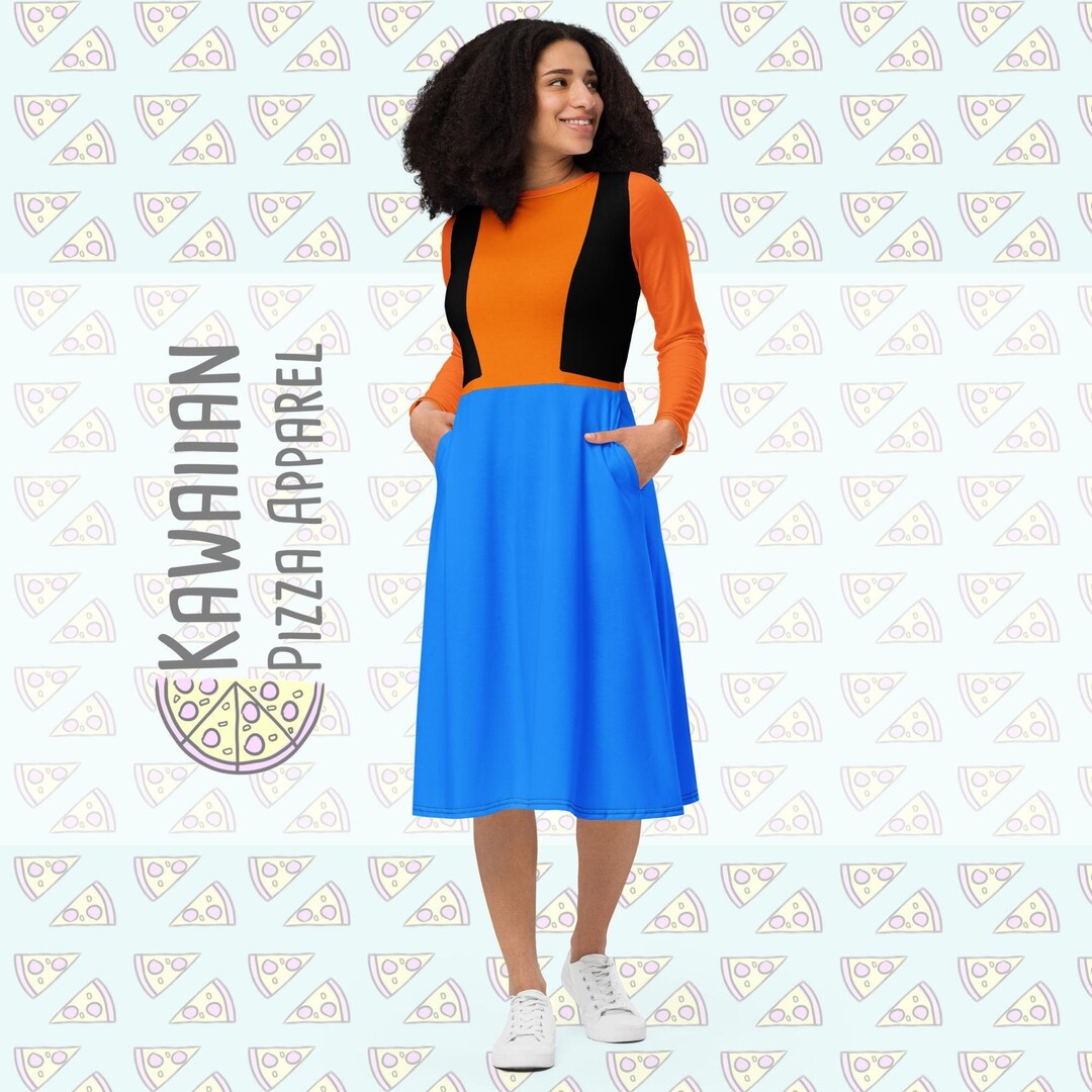 RUSH ORDER: Goofy Inspired All-over Print Long Sleeve Midi Dress - Etsy