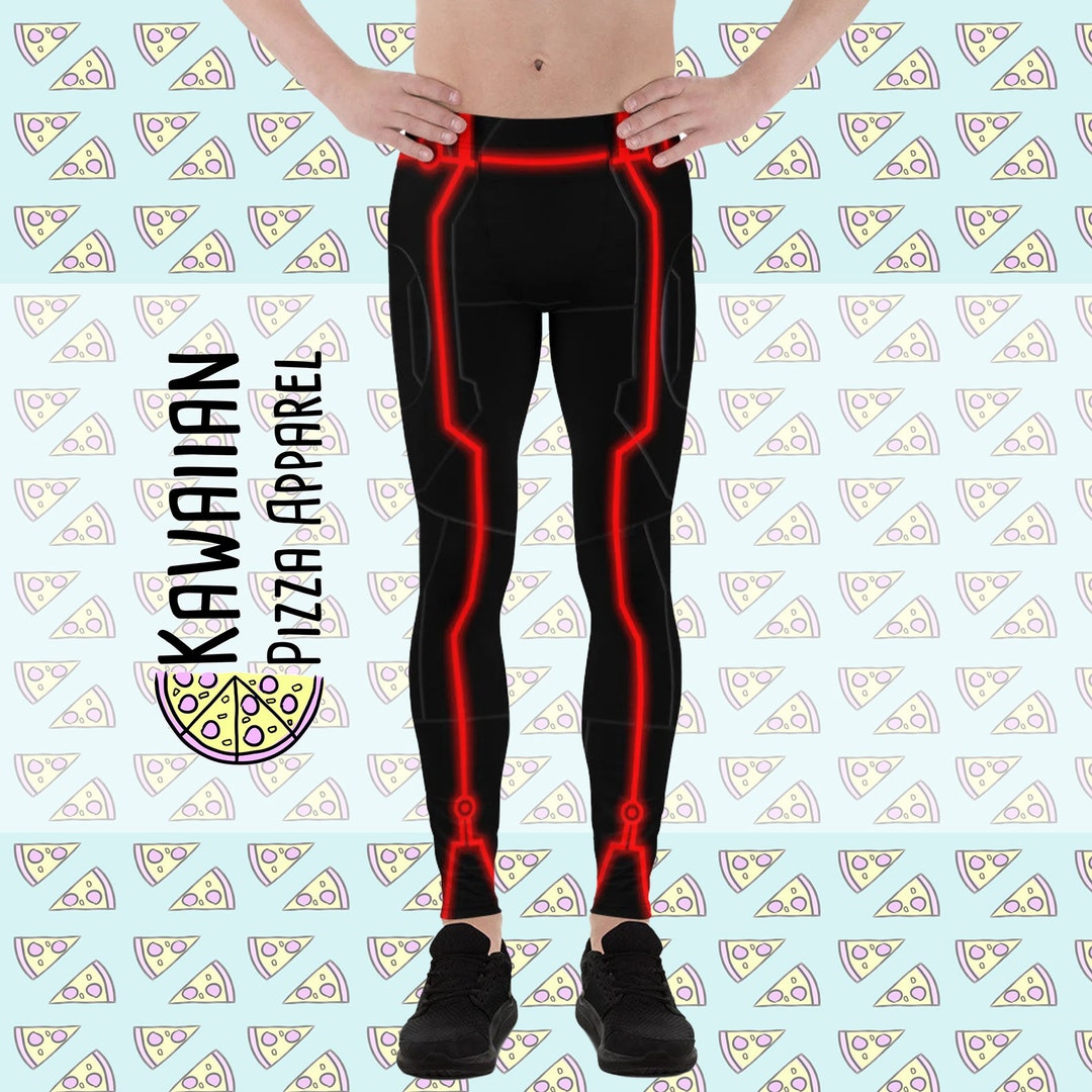 Men's Red Tron Inspired Leggings - Etsy
