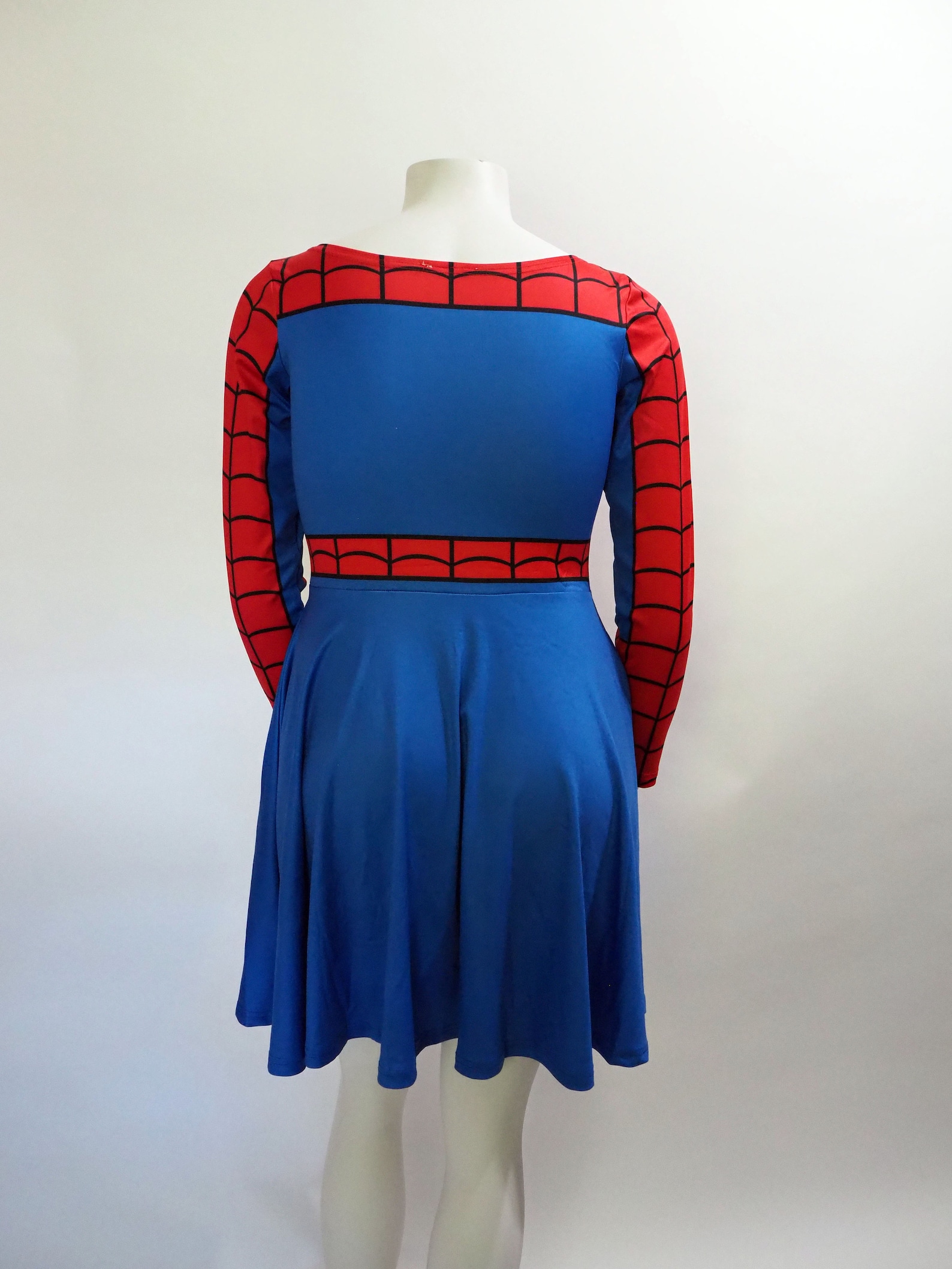 Spider-man Inspired Long Sleeve Skater Dress - Etsy