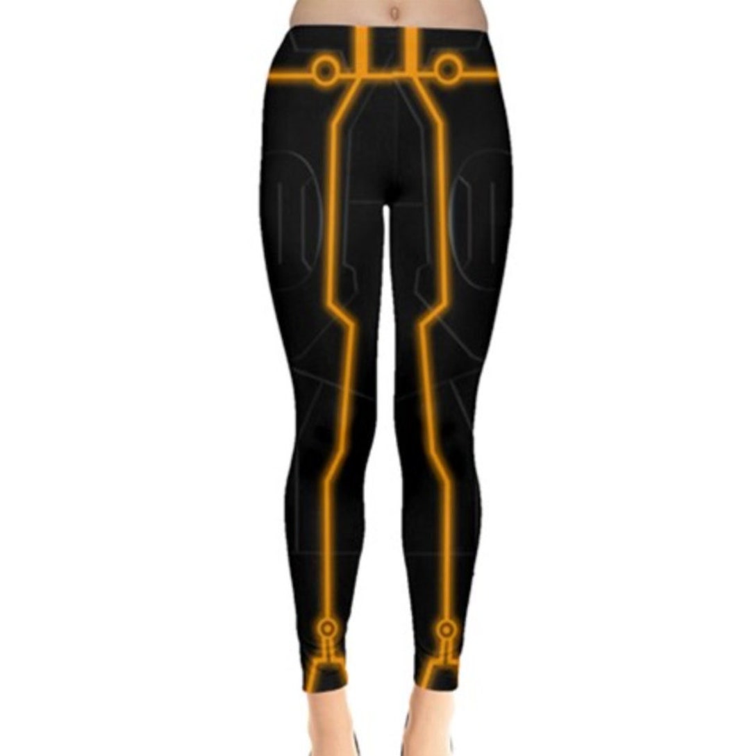 Women's Orange Tron Inspired Leggings - Etsy