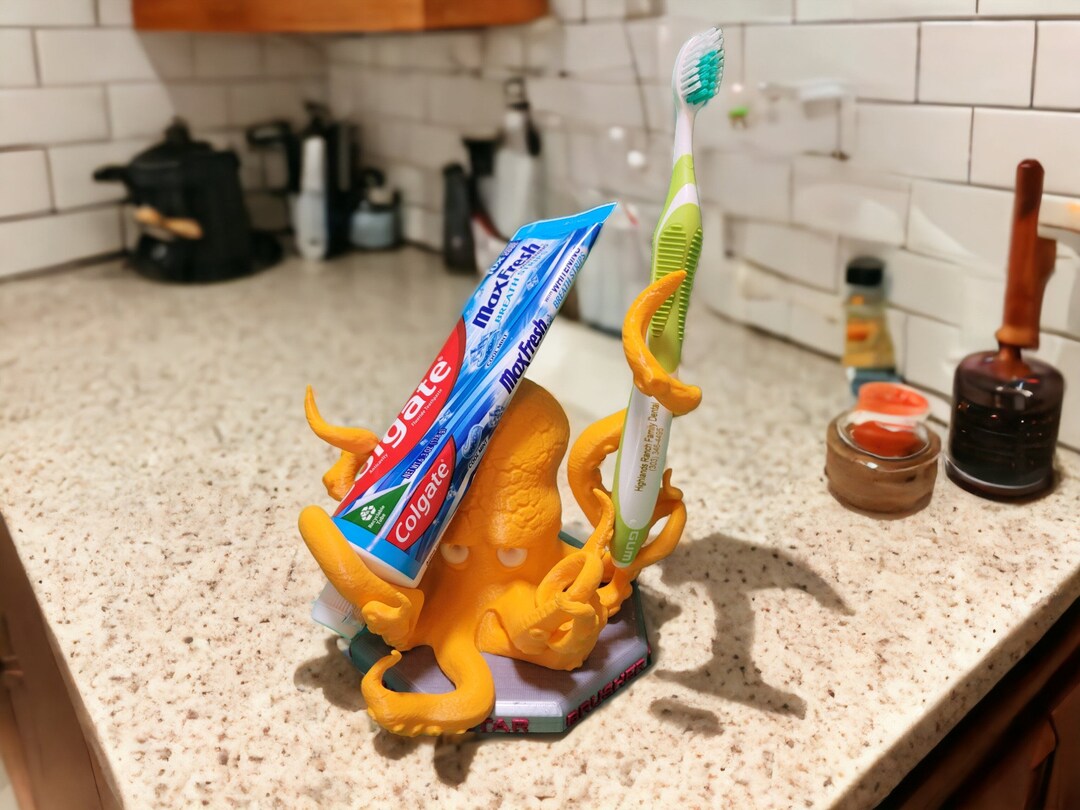 3D Printed Octopus Toothbrush Holder - Etsy