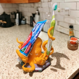 3D Printed Octopus Toothbrush Holder - Etsy