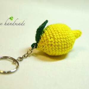 Crochet Lemon With Leave Keychain/keyring/crochet Lemon/lemon Keyring ...