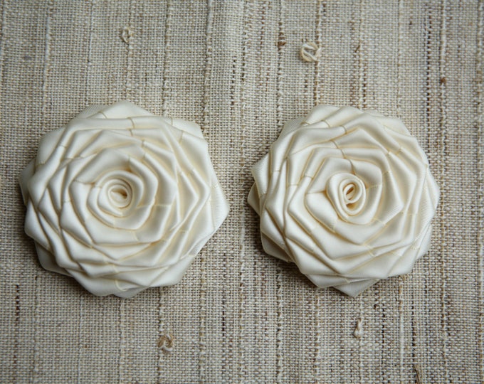 10 Small 1 Handmade Double Face Satin Ribbon Roses in Multiple Color1 ...