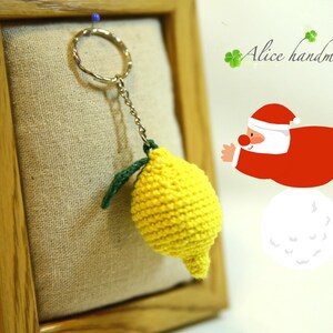 Crochet Lemon With Leave Keychain/keyring/crochet Lemon/lemon Keyring ...