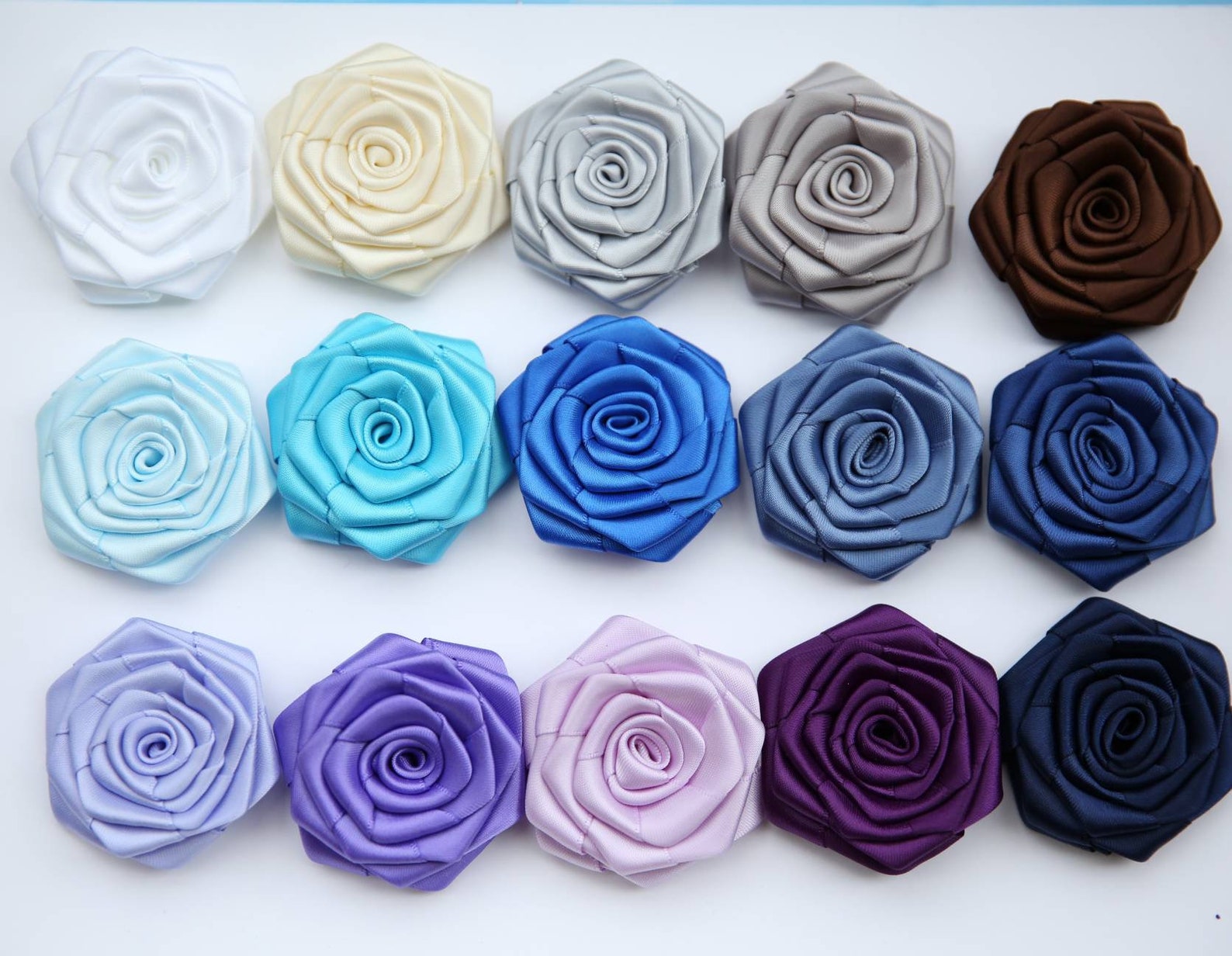 Handmade Double Face Satin Ribbon Roses in Multiple Color 2 | Etsy