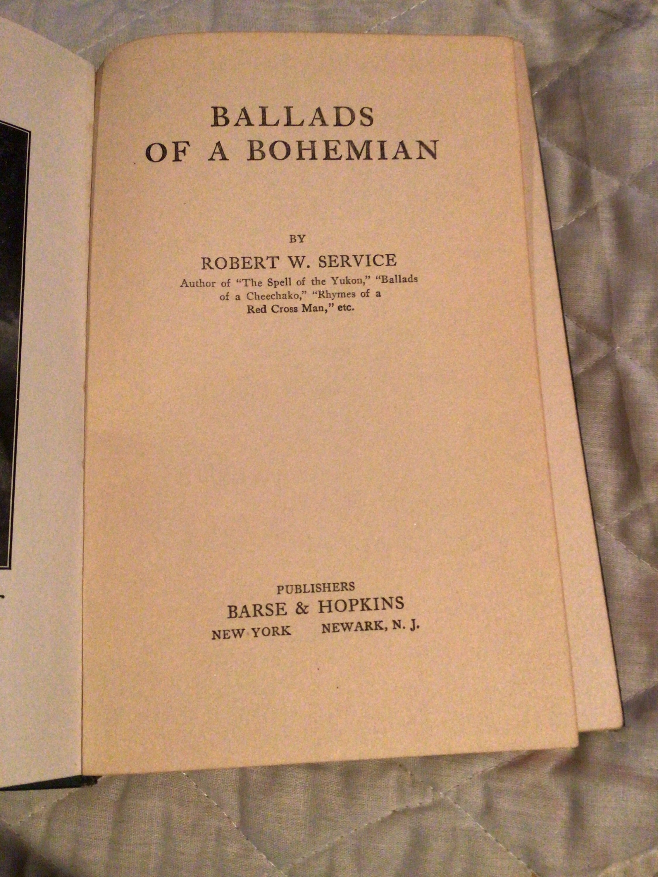 Ballads of a Bohemian by Robert Service - Etsy
