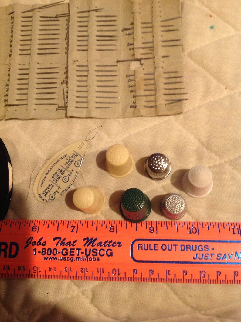 Thimbles Vintage Pins Threader Tatting Ribbon Beader - Etsy