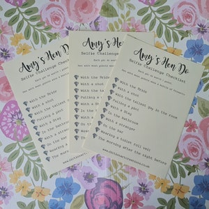 Hen Party Selfie Challenge Cards Pack - Etsy