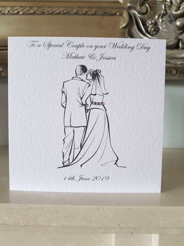 Personalised Wedding Card Couple | Etsy