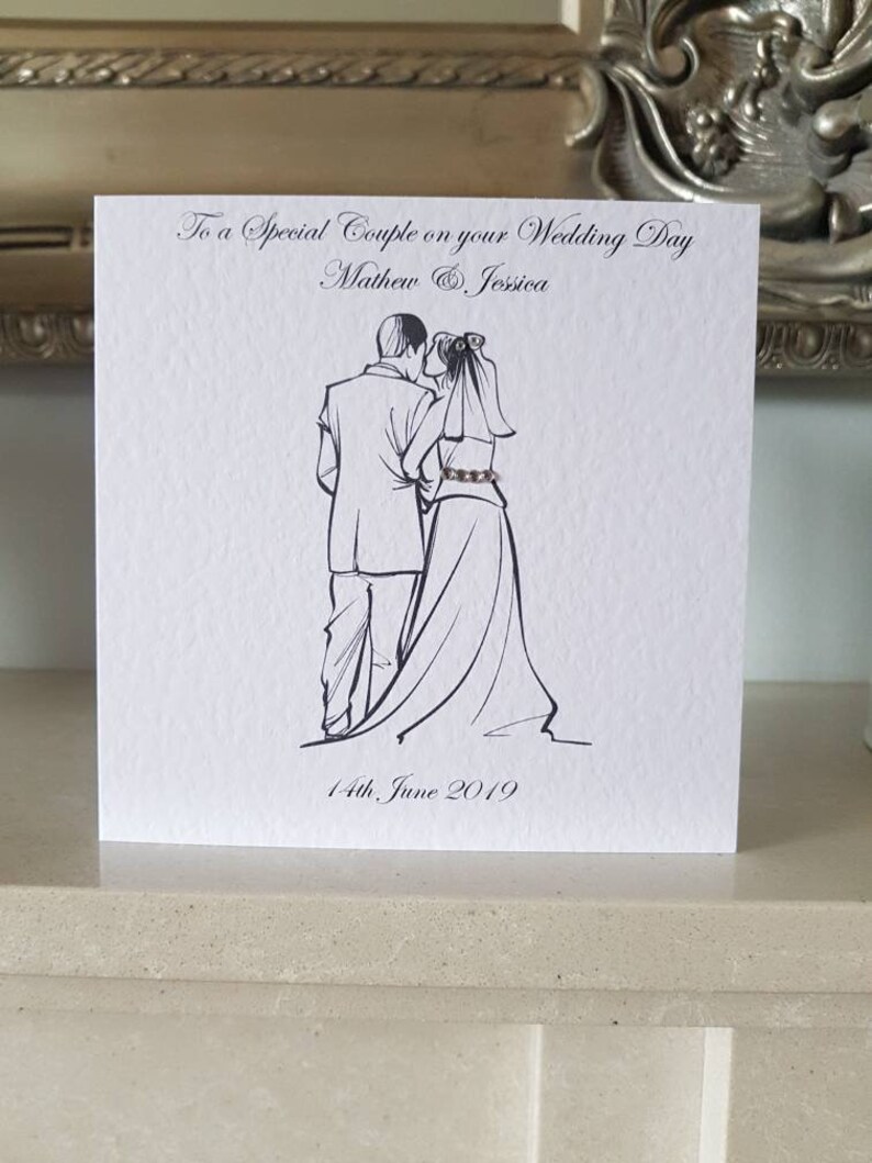 Personalised Wedding Card Couple | Etsy
