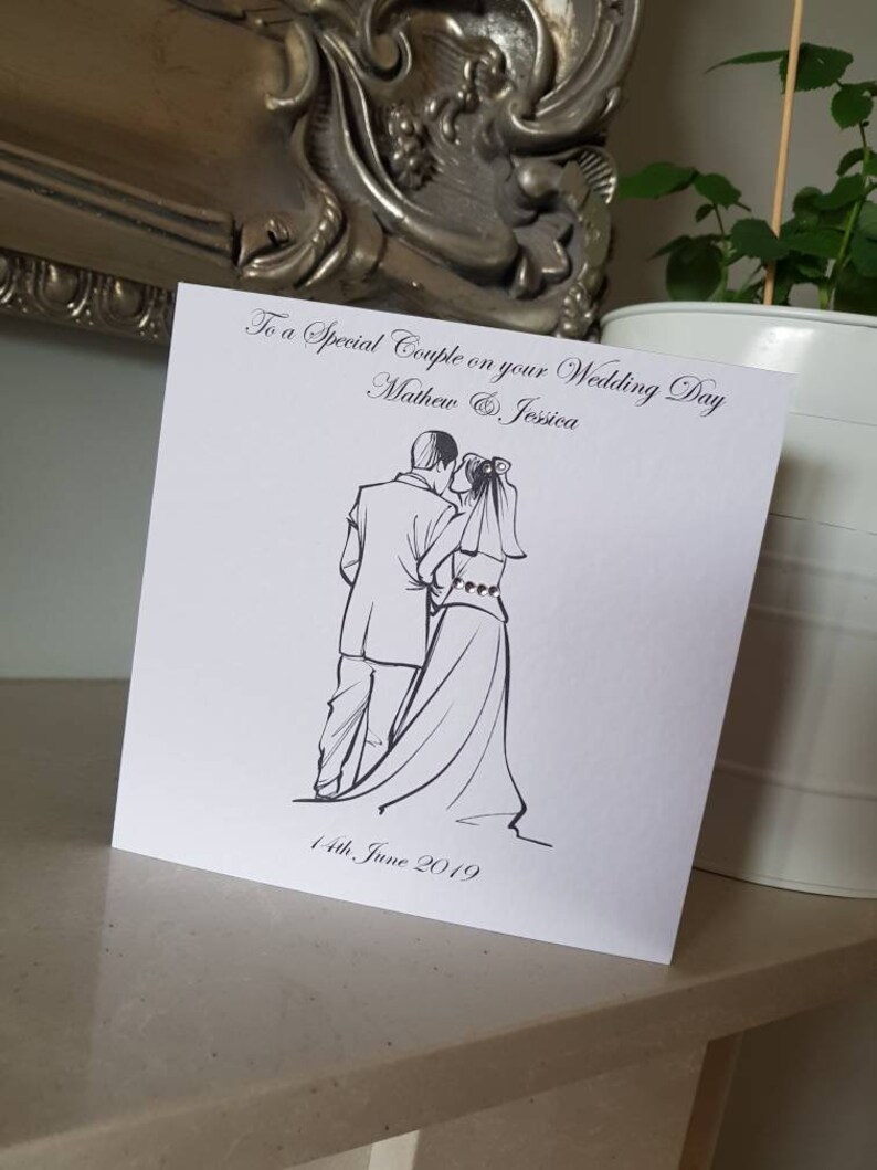 Personalised Wedding Card Couple | Etsy