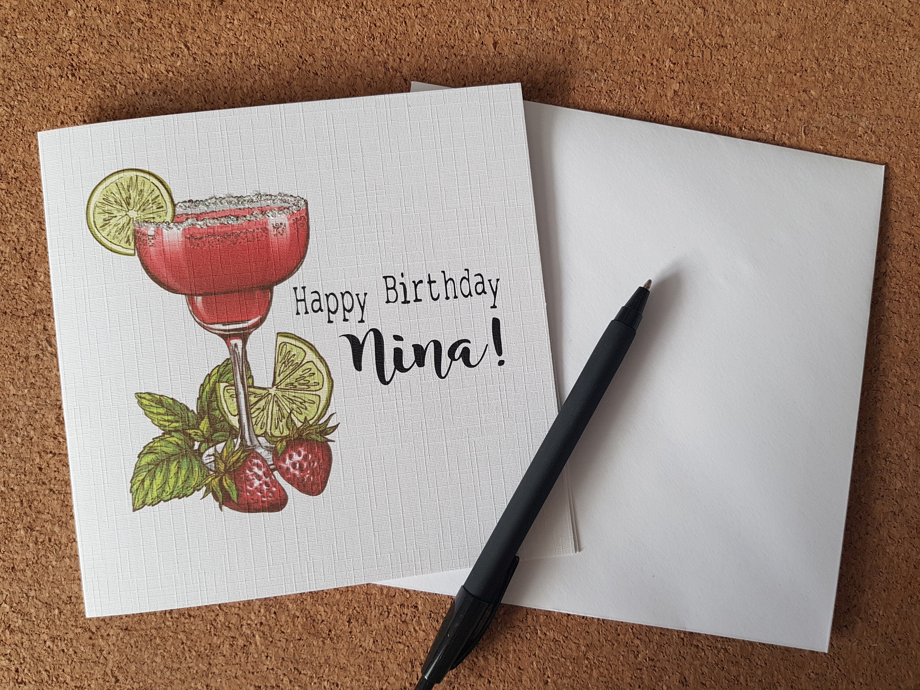Personalised Cocktail Birthday Card | Etsy