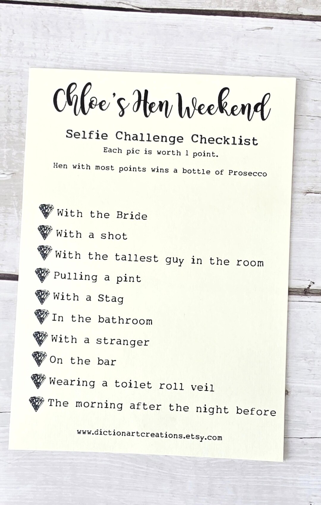 Hen Party Selfie Challenge Cards Pack - Etsy UK
