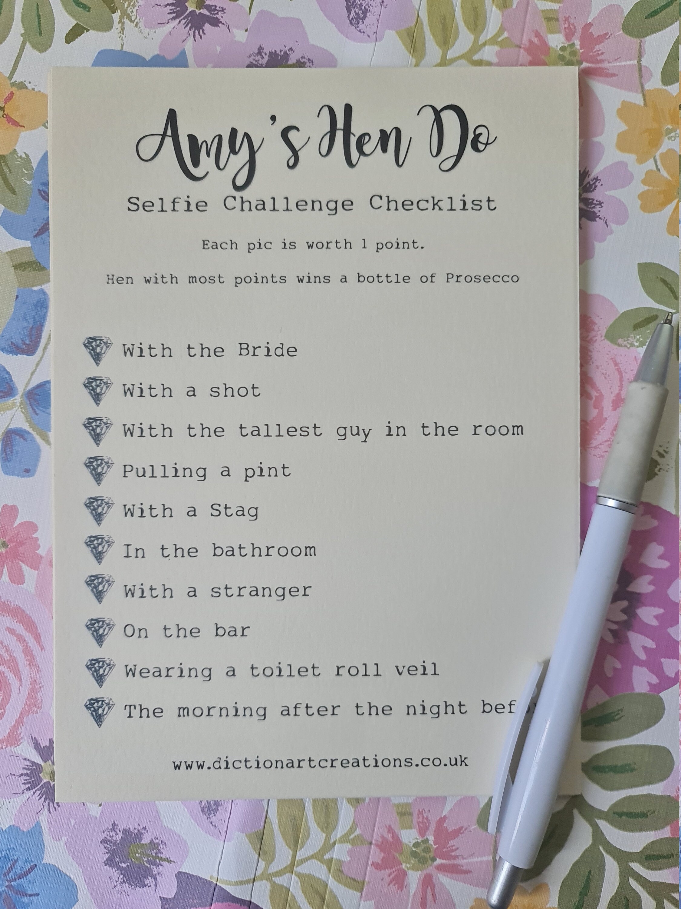 Hen Party Selfie Challenge Cards Pack | Etsy UK