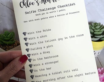 Hen Party Manhunt Selfie Game - Selfie Bingo Hen Party Games, Hen Night ...