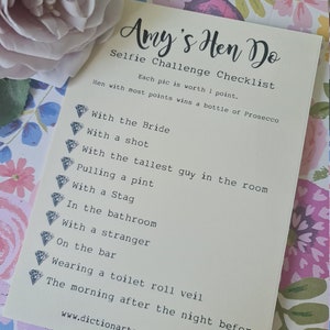 Hen Party Selfie Challenge Cards Pack - Etsy