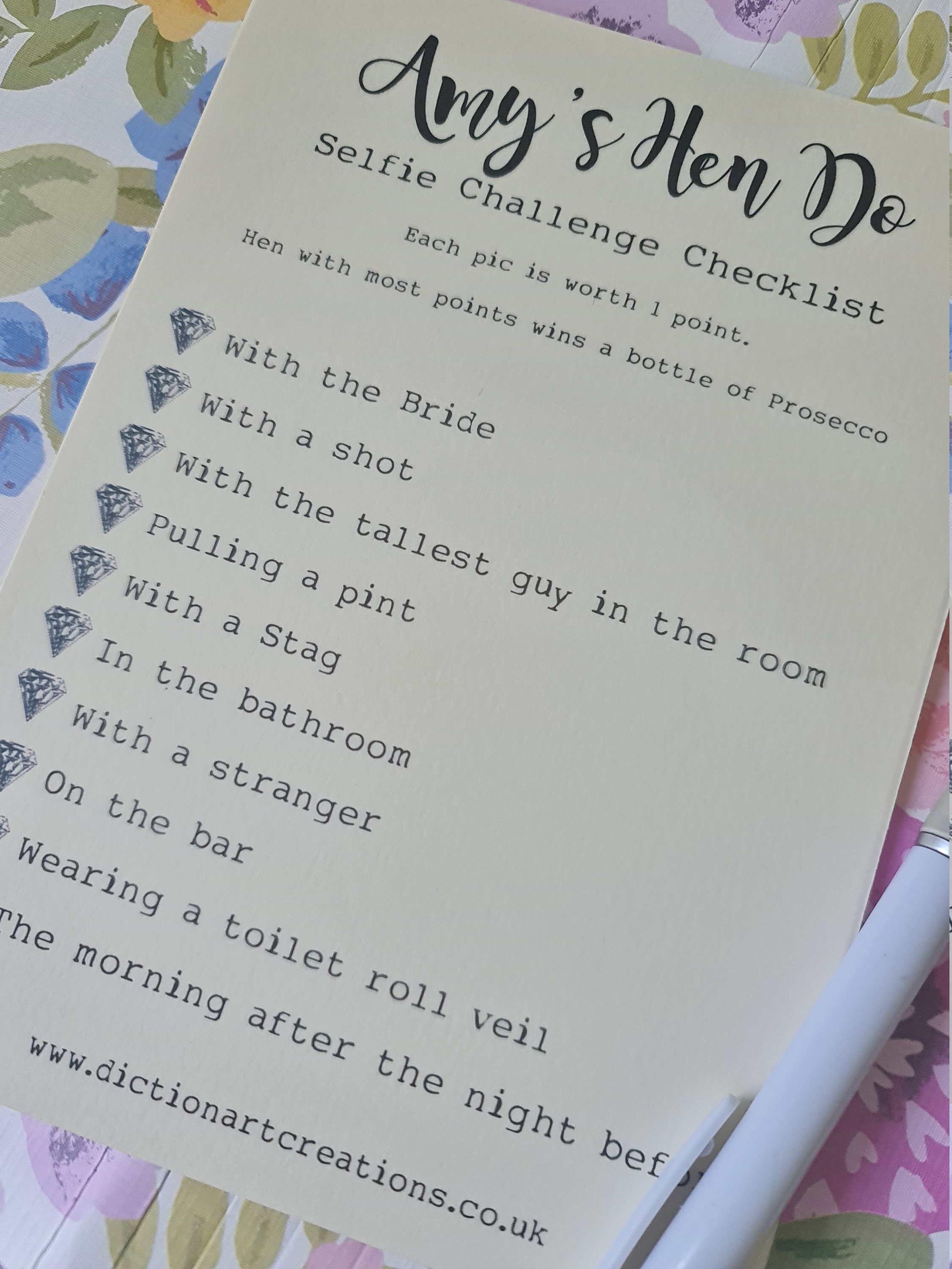 Hen Party Selfie Challenge Cards Pack | Etsy UK