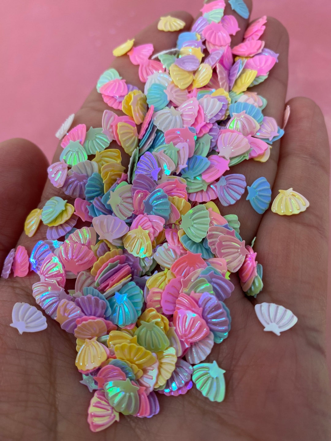 Mermaid Shell Iridescent Glitter Assorted Colored Shell Glitter Choose ...