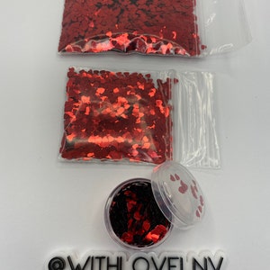 Sweetheart Red Heart Shaped Glitter Choose Your Amount - Etsy