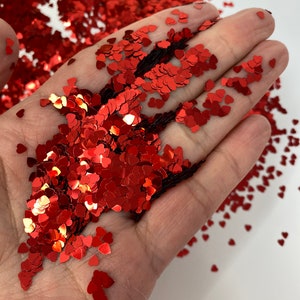 Sweetheart Red Heart Shaped Glitter Choose Your Amount - Etsy
