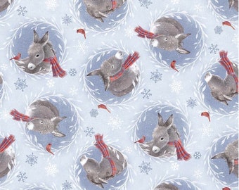 Donkey Toss-little Donkeys Christmas-flannel-sarah Summers-northcott ...
