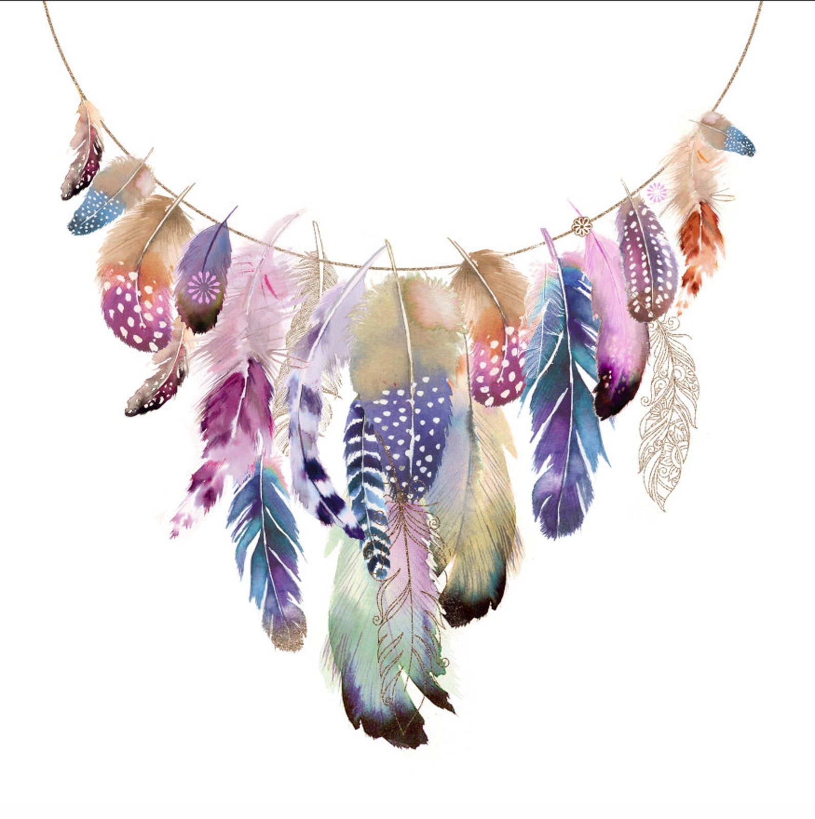 Boho Feather Garland Limited Edition - Etsy