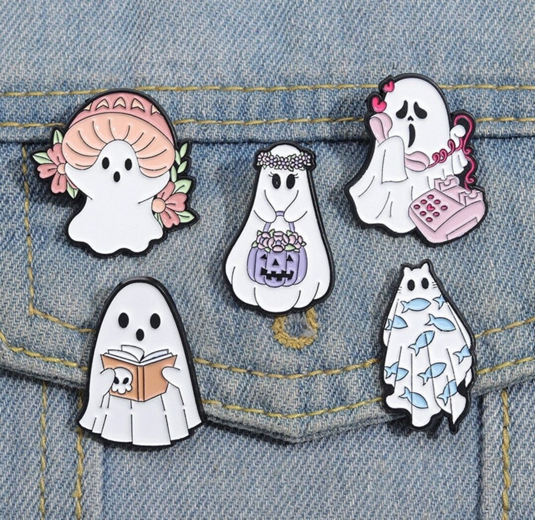 Cute Ghost Enamel Pinhalloween Pinshorror Pinslapel - Etsy