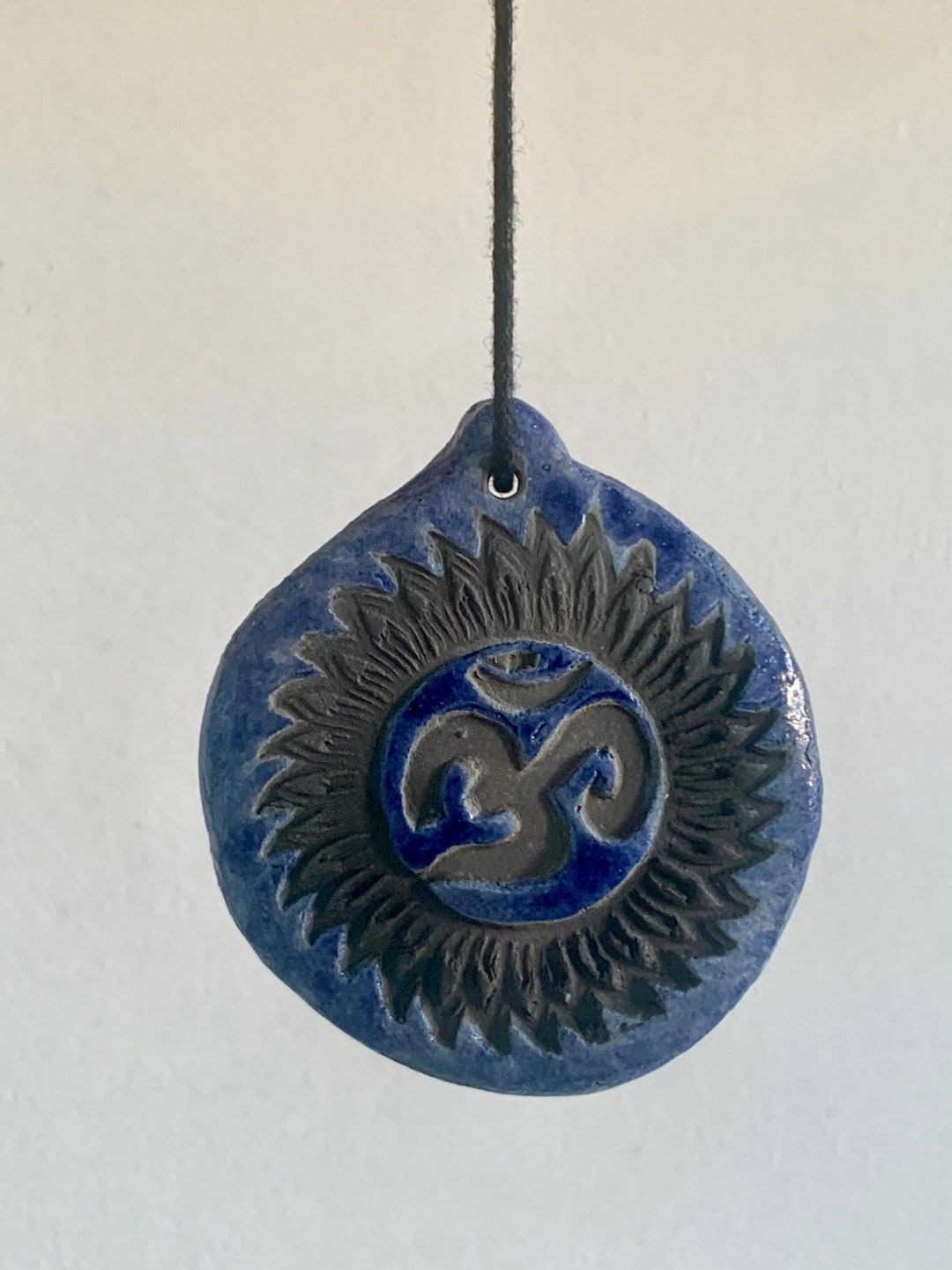 Hanging Aom Symbol Ceramic Chime Christmas Tree Decoration Hanging Blue ...