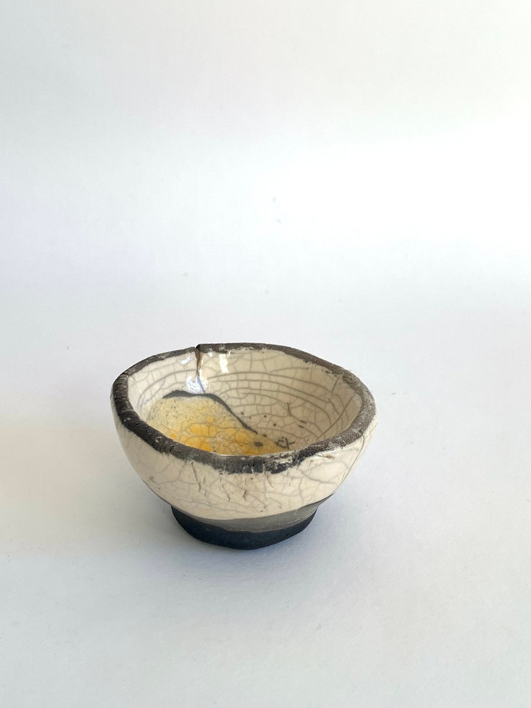 Ceramic Orange and Creamy White Bowl Raku Ceramic Bowl Pottery Bowl ...