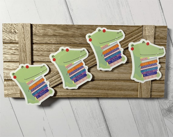 Scrapbooking Alligator Sticker Book Sticker Cute Animal Sticker Reading ...