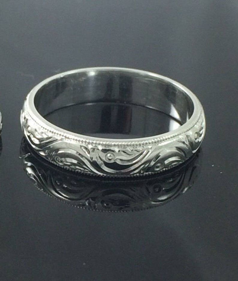 Wedding Band With Engraved Royal Scroll Eternity Pattern 6 Mm - Etsy
