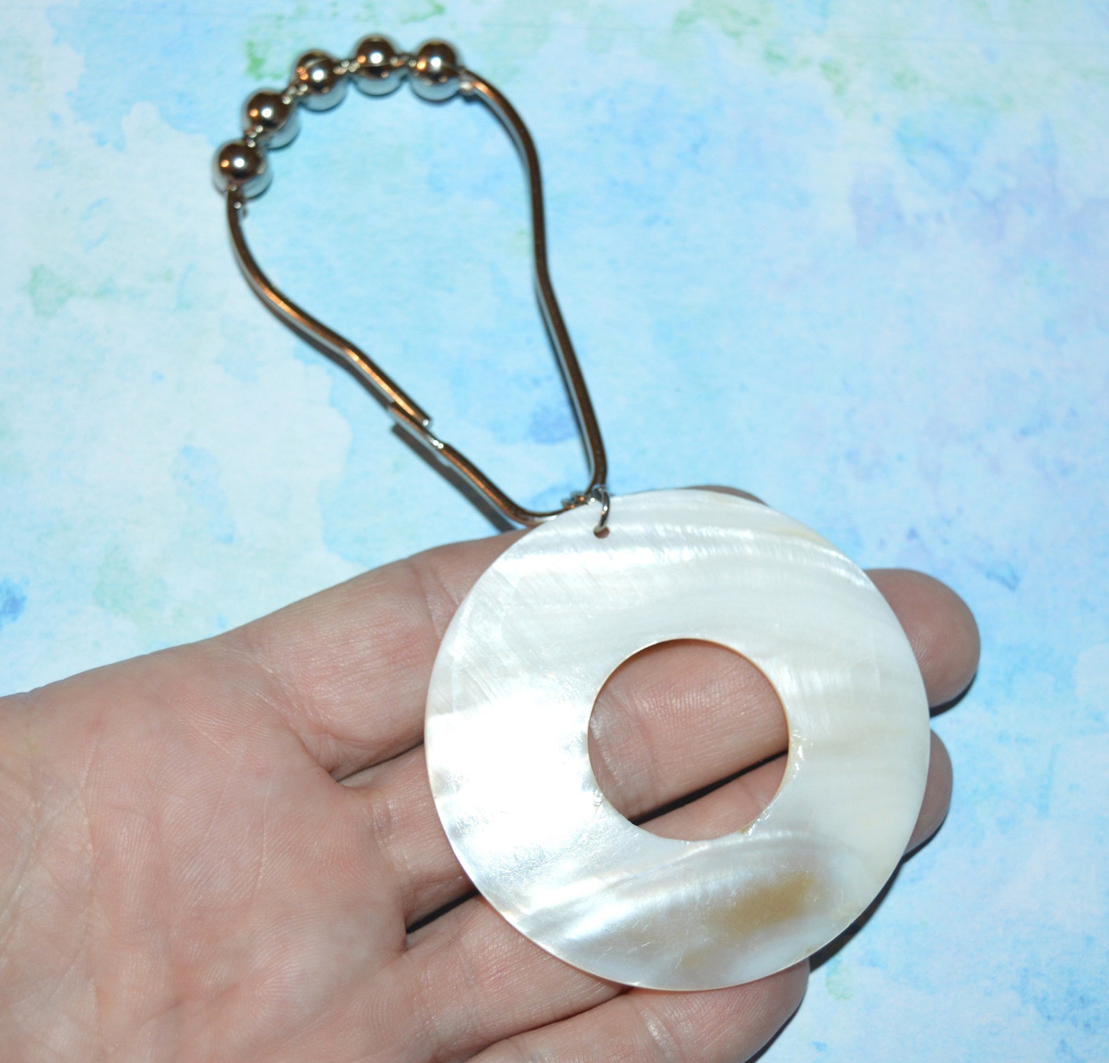 Sea Shell Shower Curtain Hooks Mother of Pearl Shell Disks - Etsy