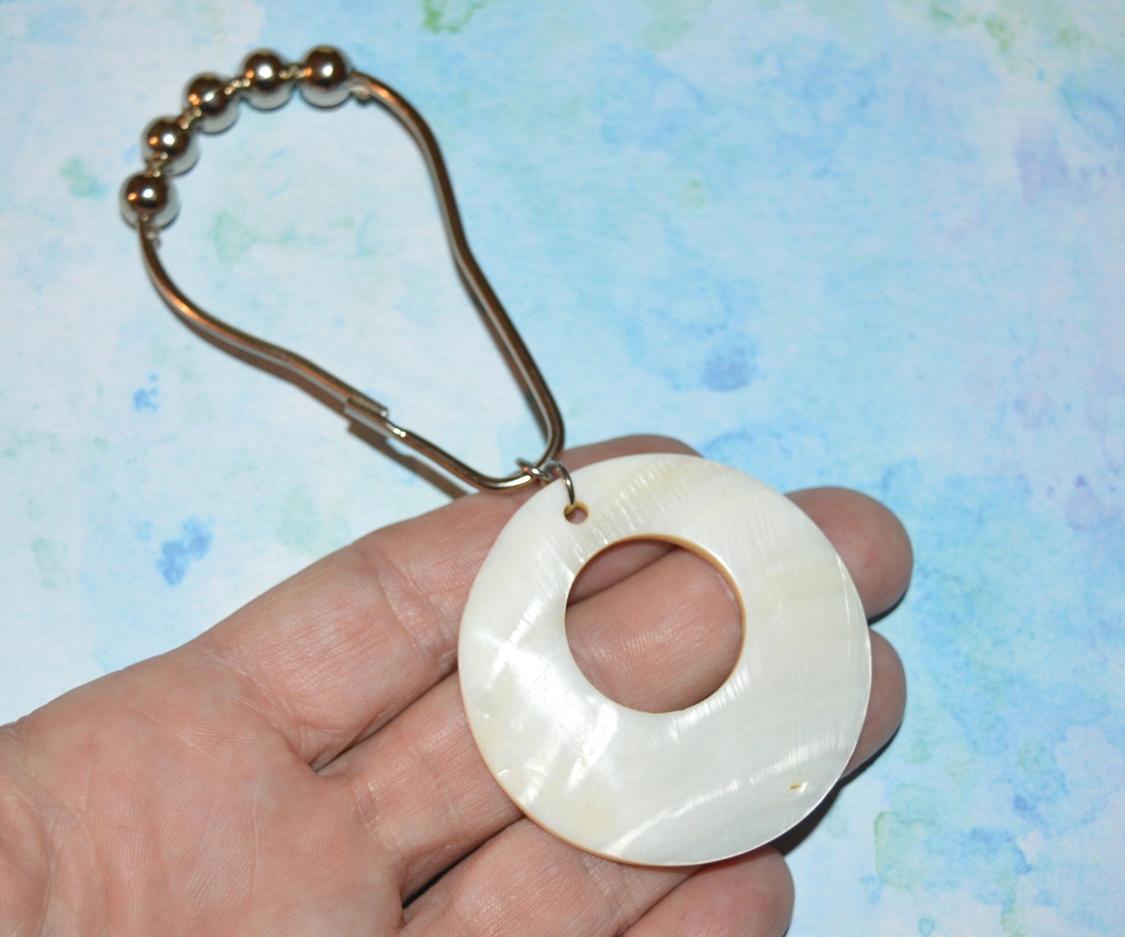 Sea Shell Shower Curtain Hooks Mother of Pearl Shell Disks - Etsy