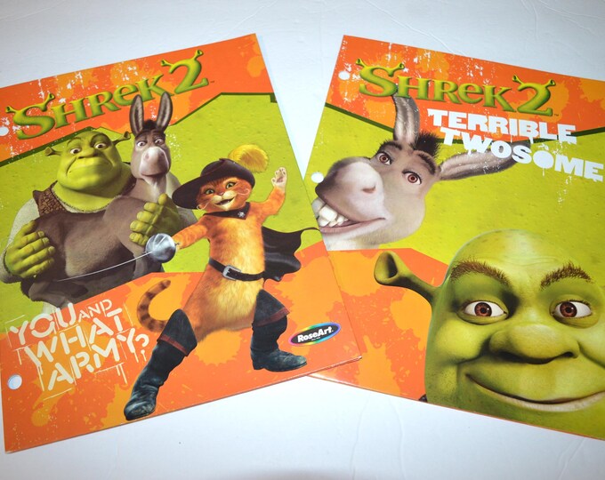 Vintage Shrek 2 Folders, School Portfolio Pocket 3-ring, Rose Art ...