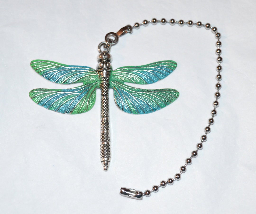 Dragonfly Ceiling Fan Pull, Light Pull Chain, Antique Silver With ...