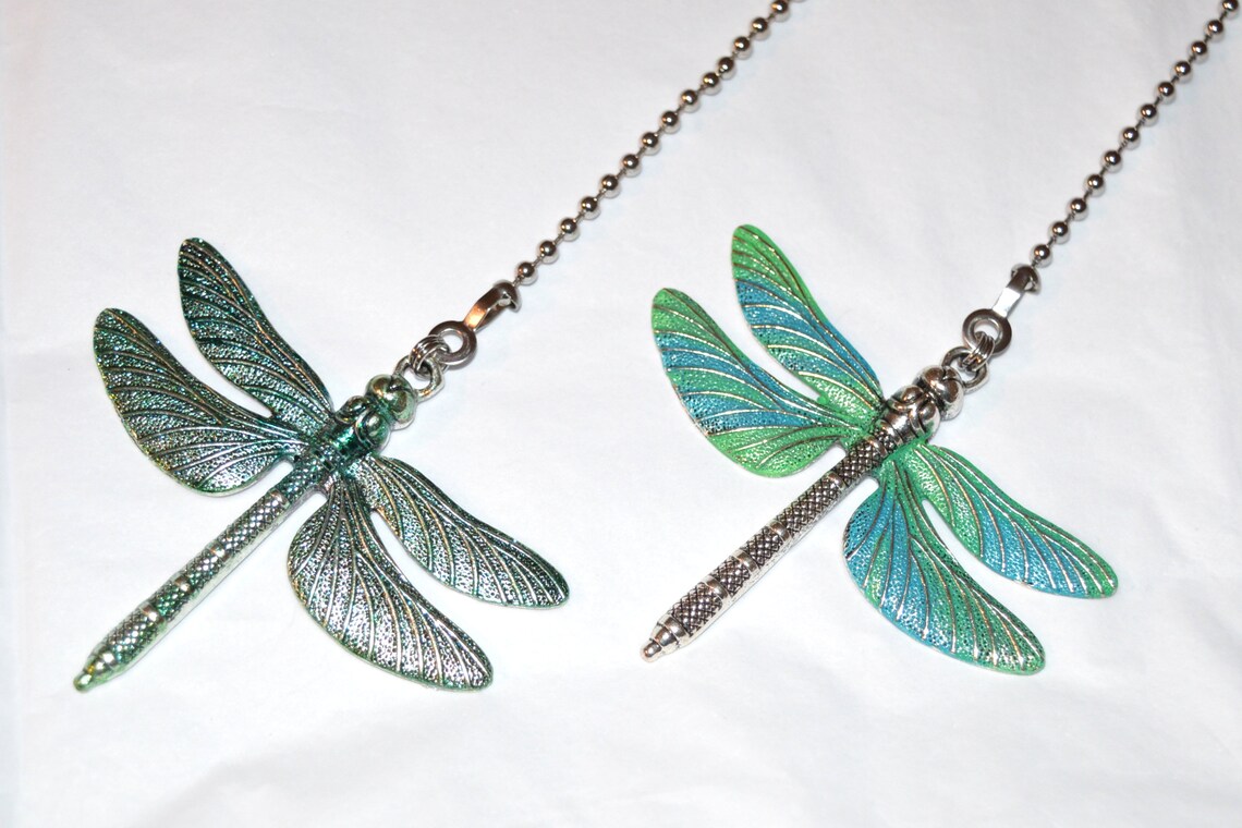 Dragonfly Ceiling Fan Pull Light Pull Chain Antique Silver | Etsy