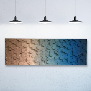 Hexagon Wall Art - Wood Wall Art - Ombre Wall Decor - Etsy