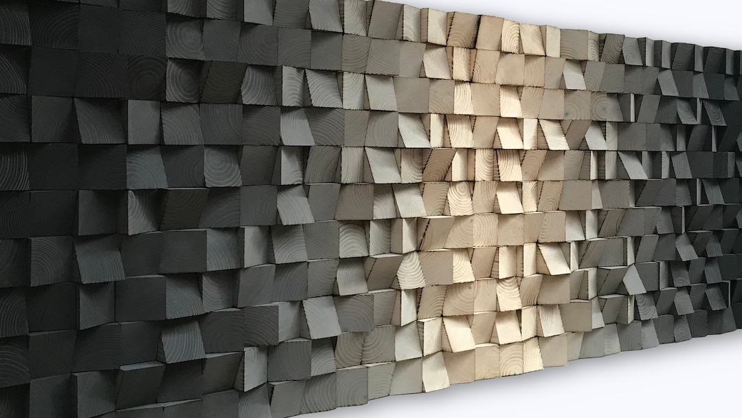 Wood Wall Art Wood Sound Diffuser Wood Mosaic Reclaimed Wood Art ...