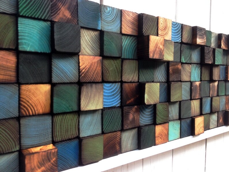 Abstract Painting on Wood Reclaimed Wood Art Sculpture - Etsy